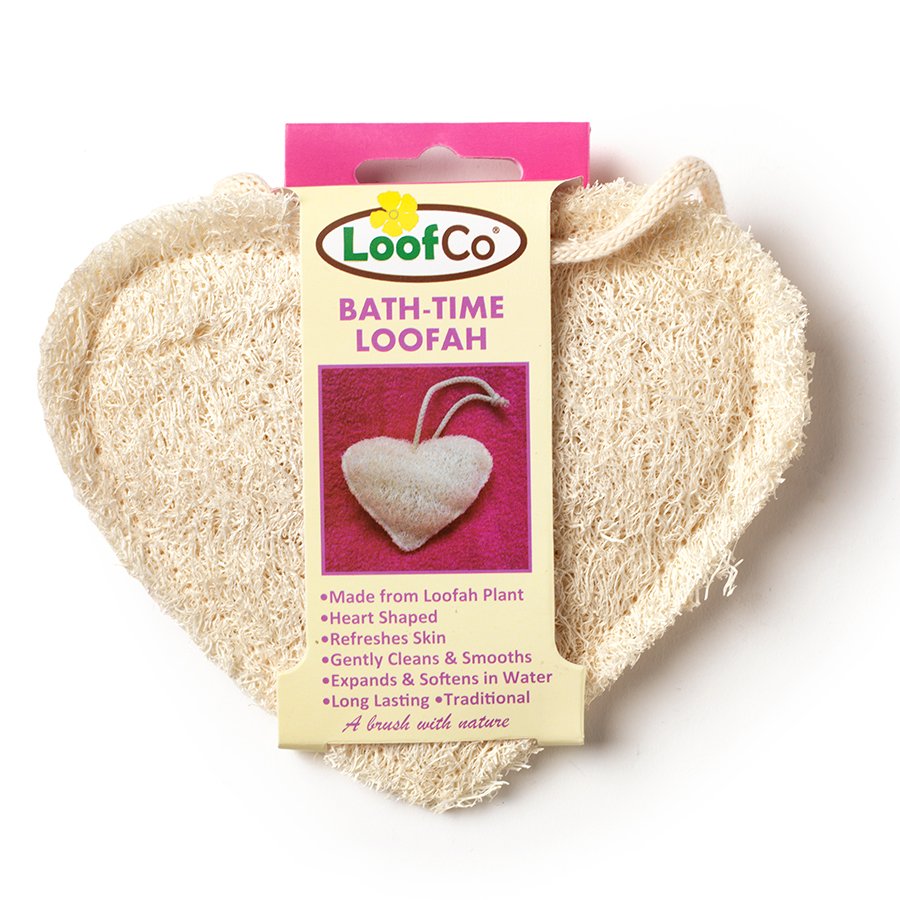 LoofCo Natural Bath Time Heart Shaped Loofah on String ...