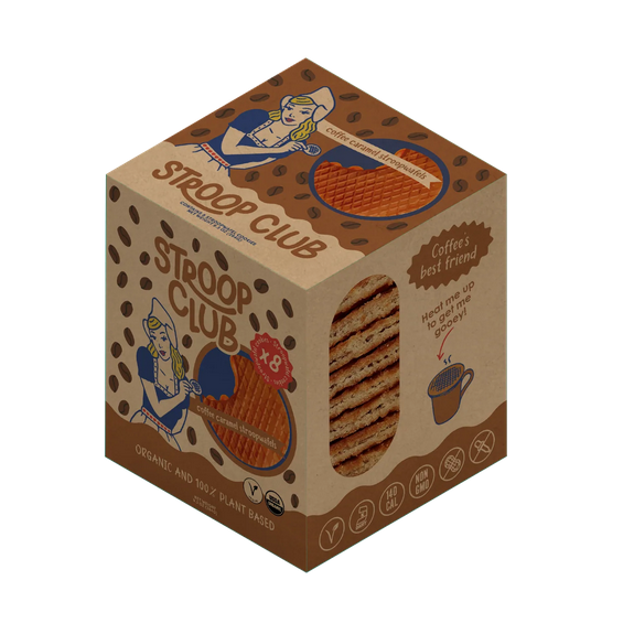 Stroop Club Organic Coffee Caramel Stroopwafels 8 Pack 264g ...